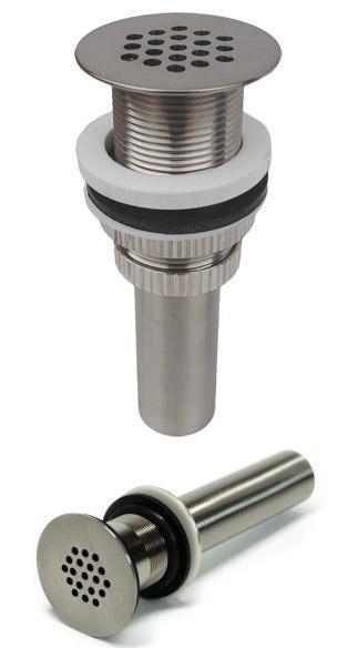 Brushed Nickel Grid Drain less Overflow for 1 1/2" Drains - Elen ...