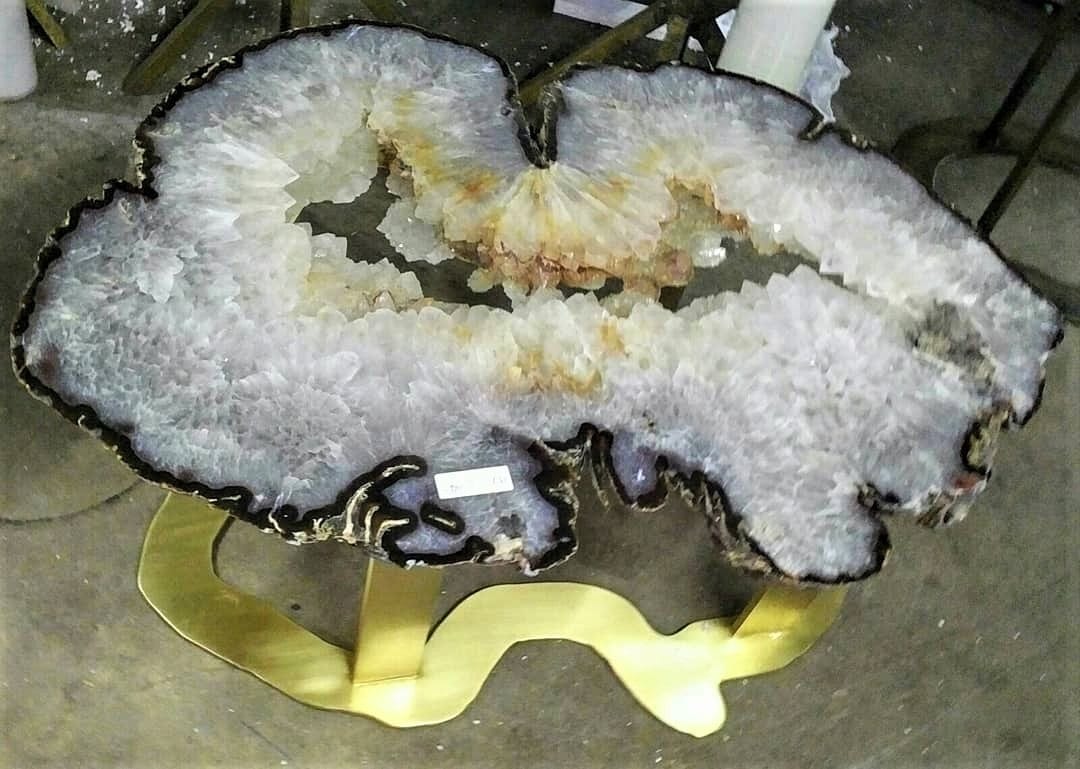 Giant Center Cut Agate Geode slab table #137 "Crisantemo" with custom ...